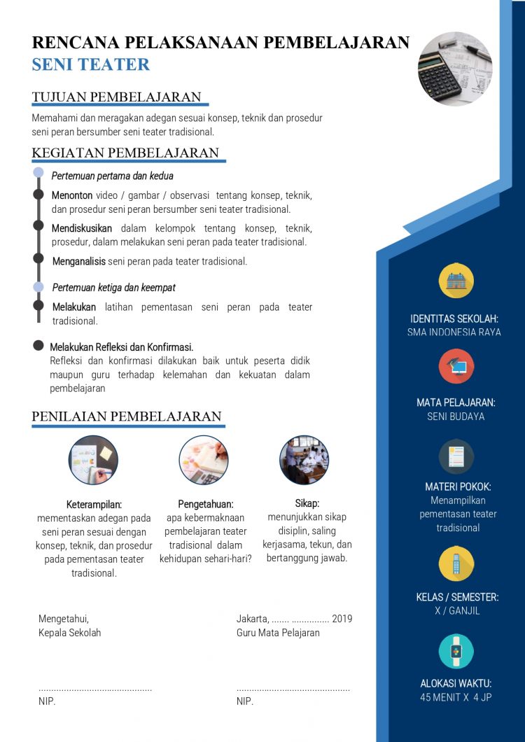 Contoh RPP SMA 1 Lembar – idsch.id