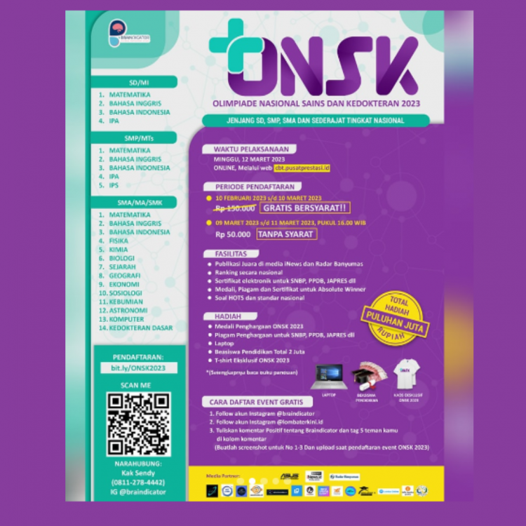 OLIMPIADE NASIONAL SAINS DAN KEDOKTERAN (ONSK 2023),CEK DISINI! – idsch.id